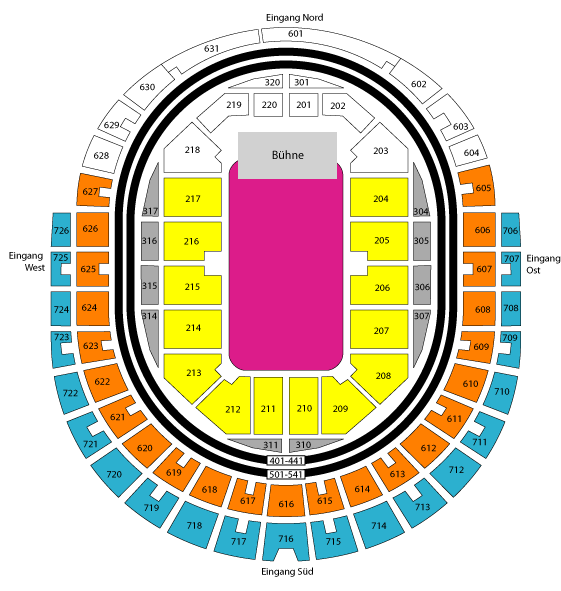 Sitzplan, Saalplan der Lanxess Arena in Köln Sitzplan, Saalplan der Lanxess Arena in Köln